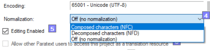 Normalization of Unicode Text in Paratext